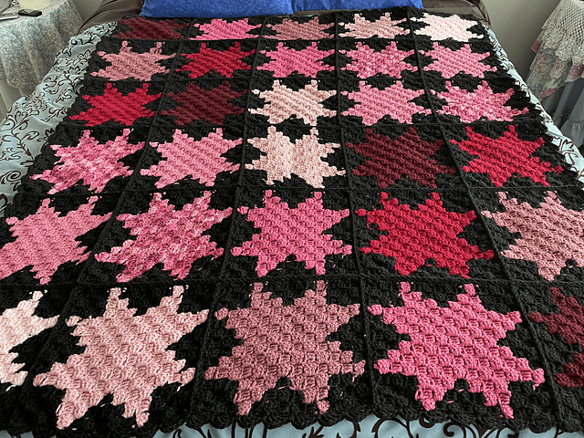 Sawtooth Star Afghan Crochet Pattern - Patterns Here